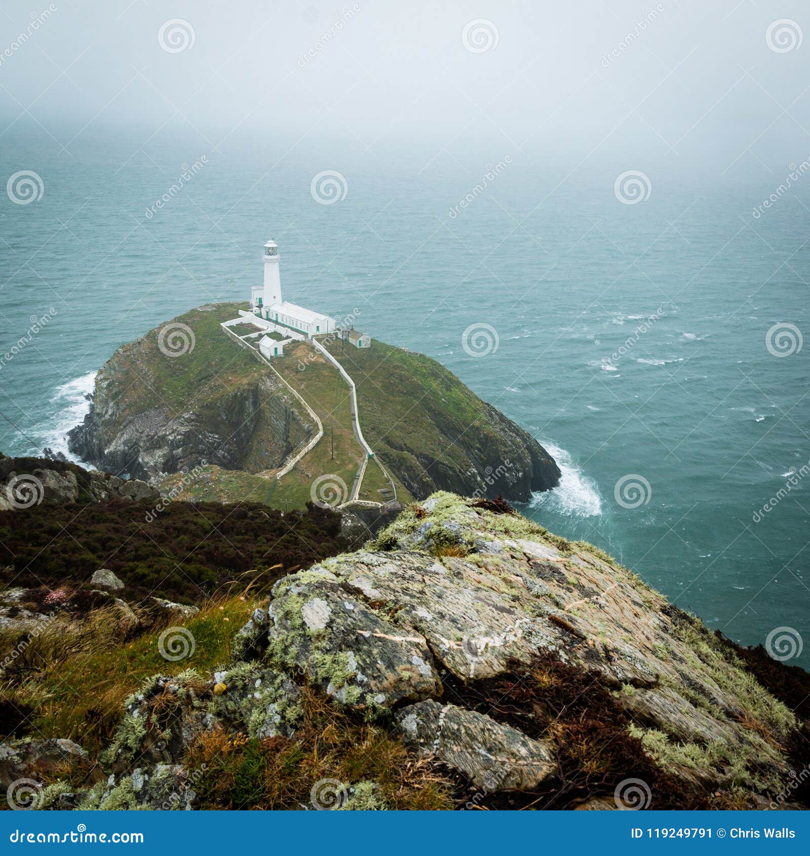 South Stacks Lighthouse stock image. Image of holyhead - 119249791