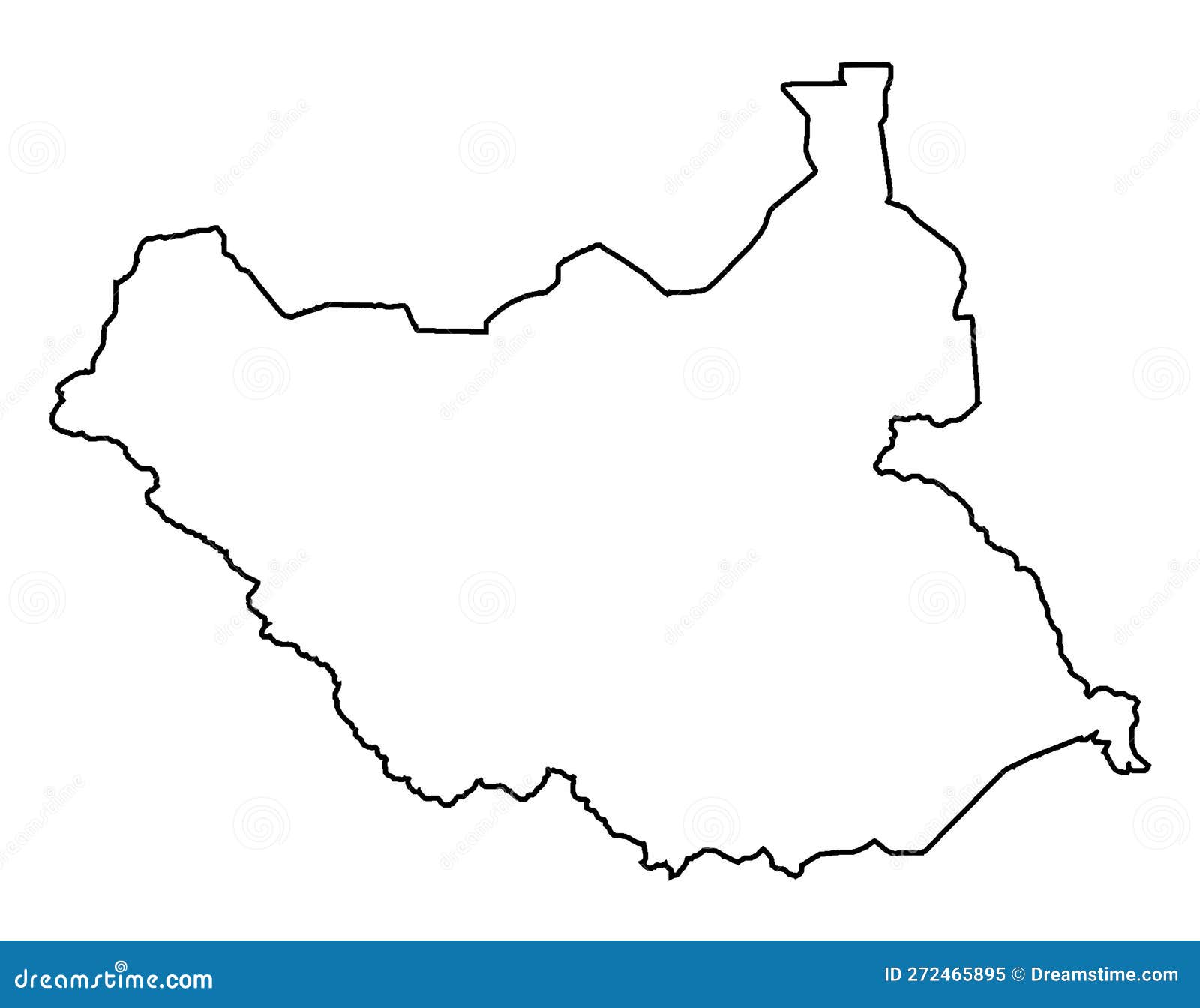 South Sudan Outline Map stock illustration. Illustration of black ...
