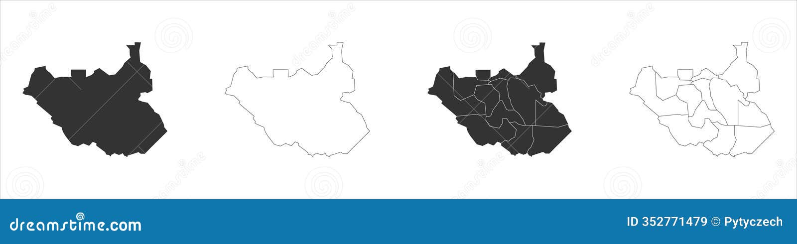 South Sudan Political Map of Administrative Divisions Stock Vector ...