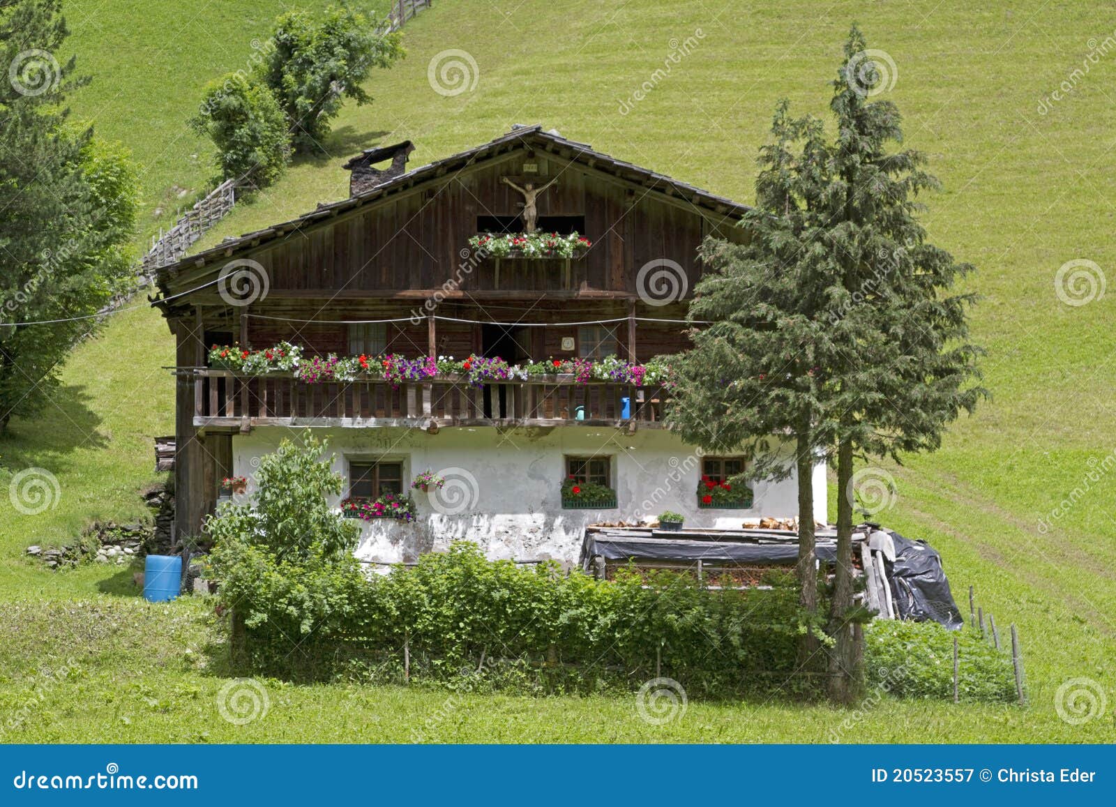 South Tyrolean farmhouse stock image. Image of ahrntal - 20523557