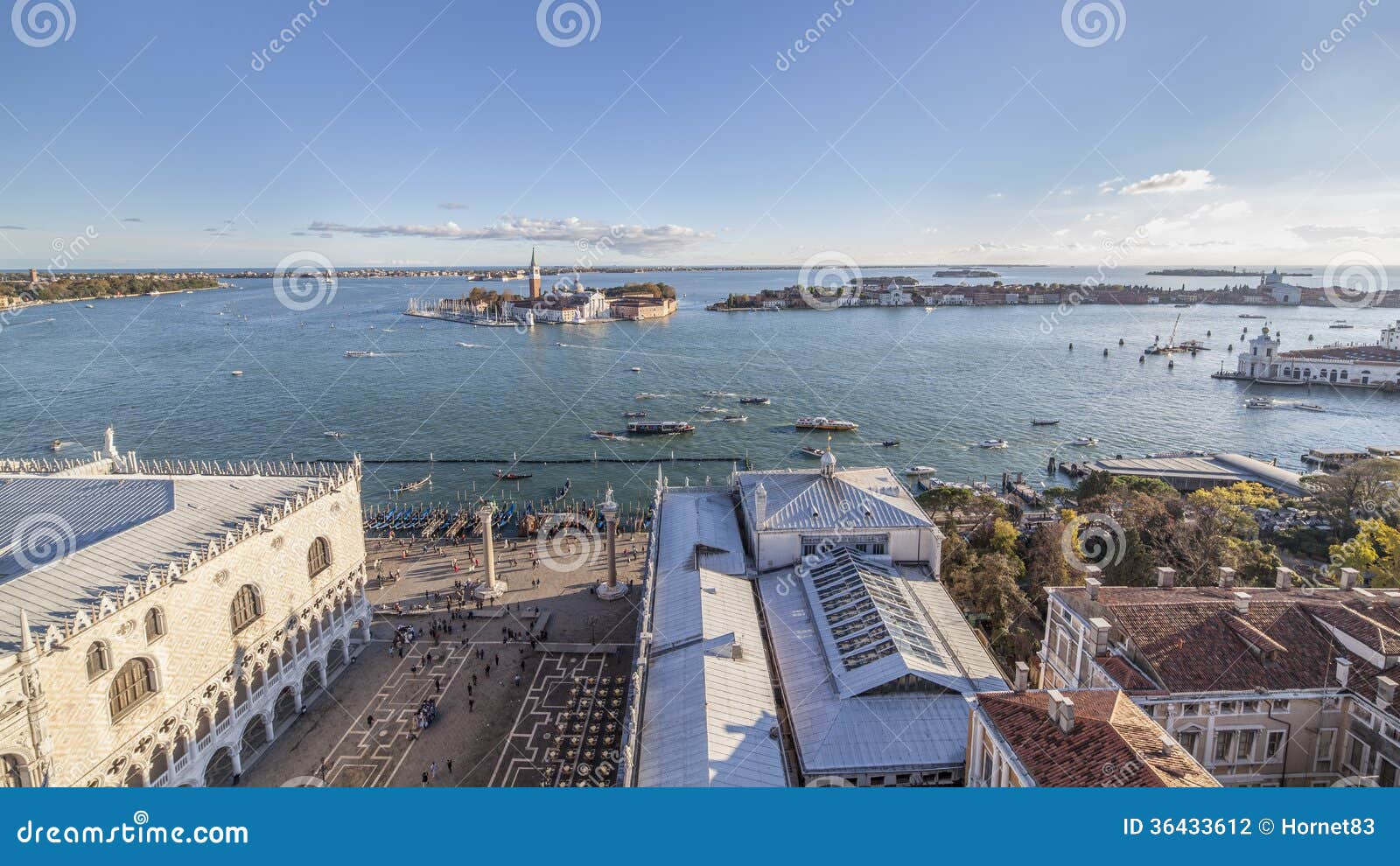 South View Inside the Bell Tower of St. Mark, Venice Stock Photo ...