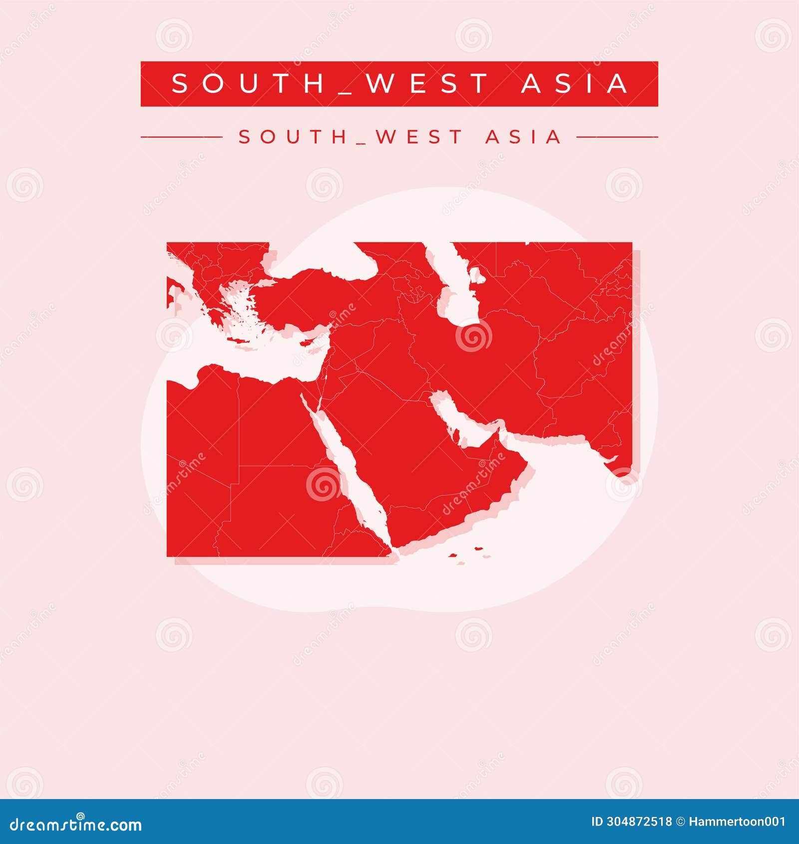 South West Asia Continent Illustration The Biggest Ports Royalty-Free ...