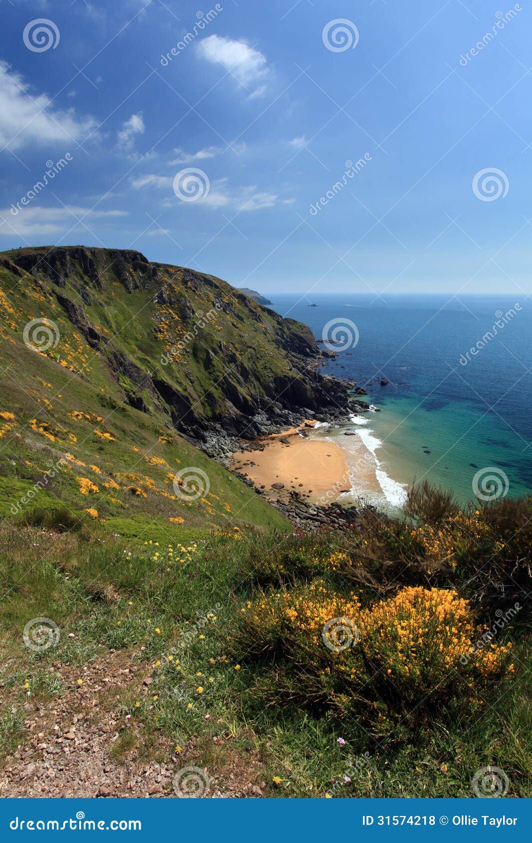 The South West Coast Path South Devon Coastline England Stock Photo ...