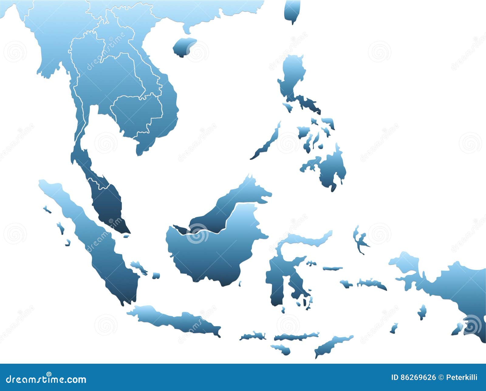 Southeast asia map stock illustration. Illustration of detailed - 86269626