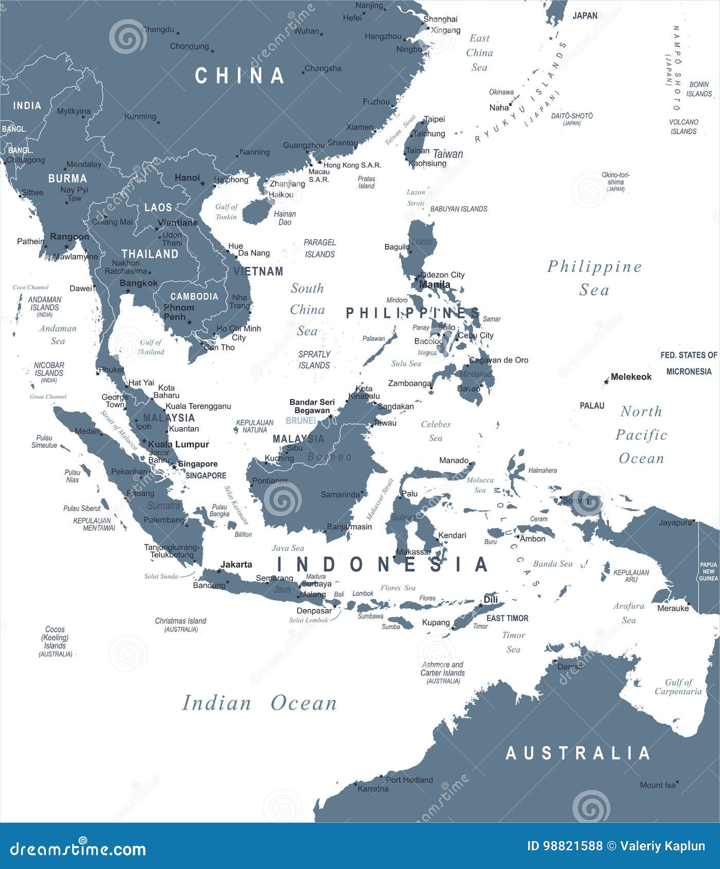 Southeast Asia Map - Vector Illustration Stock Illustration ...