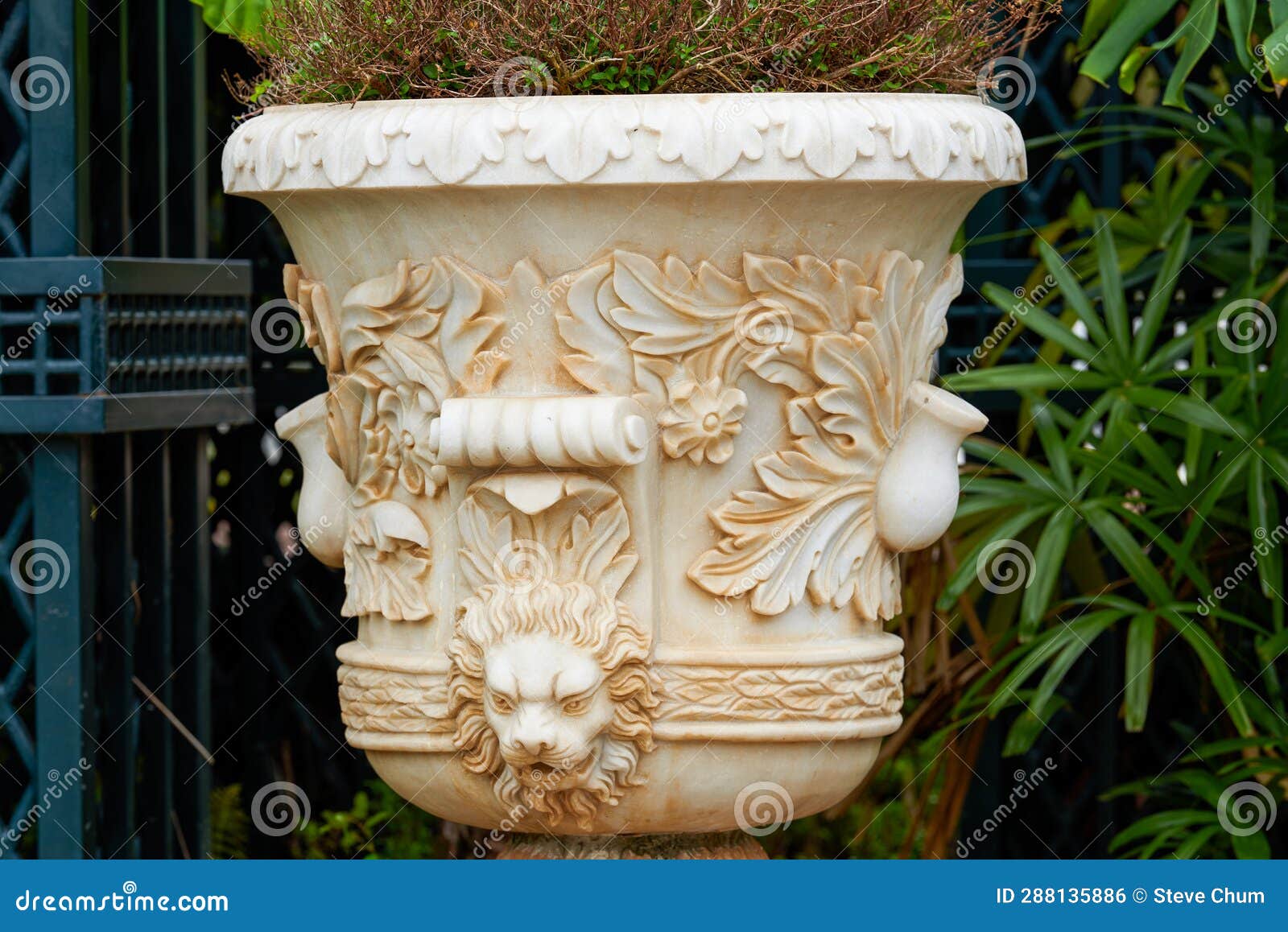 A Southeast Asian-inspired Sculptural Flower Pot Stock Photo - Image of ...