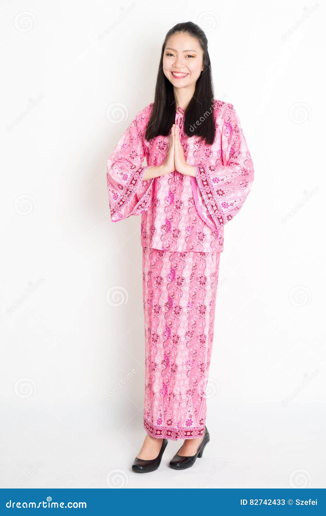 Southeast Asian Woman Greeting Stock Image Image Of Batik Happy