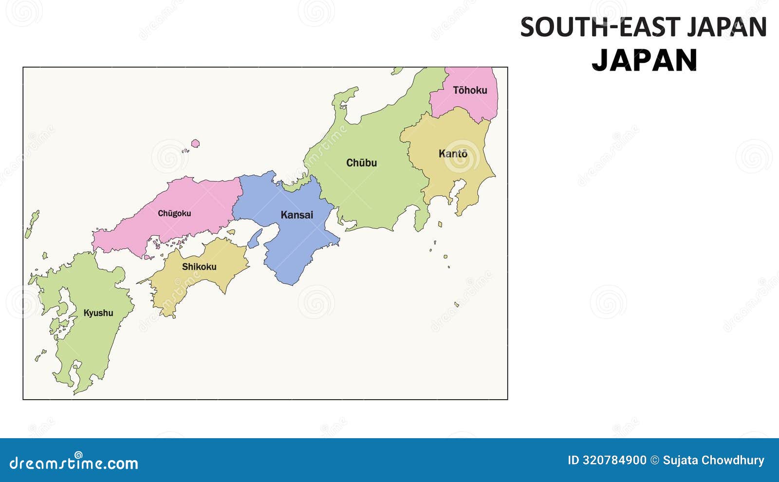 Southeast Map. State and District Map of Southeast Stock Vector ...