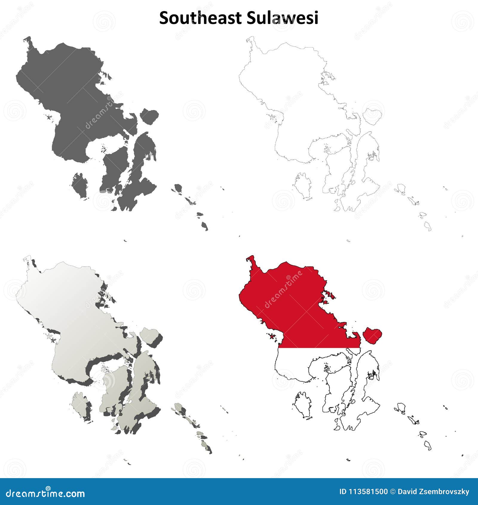 Southeast Sulawesi Blank Outline Map Set Stock Vector - Illustration of ... Southeast Sulawesi Blank Outline Map Set Stock Vector - Illustration of ...