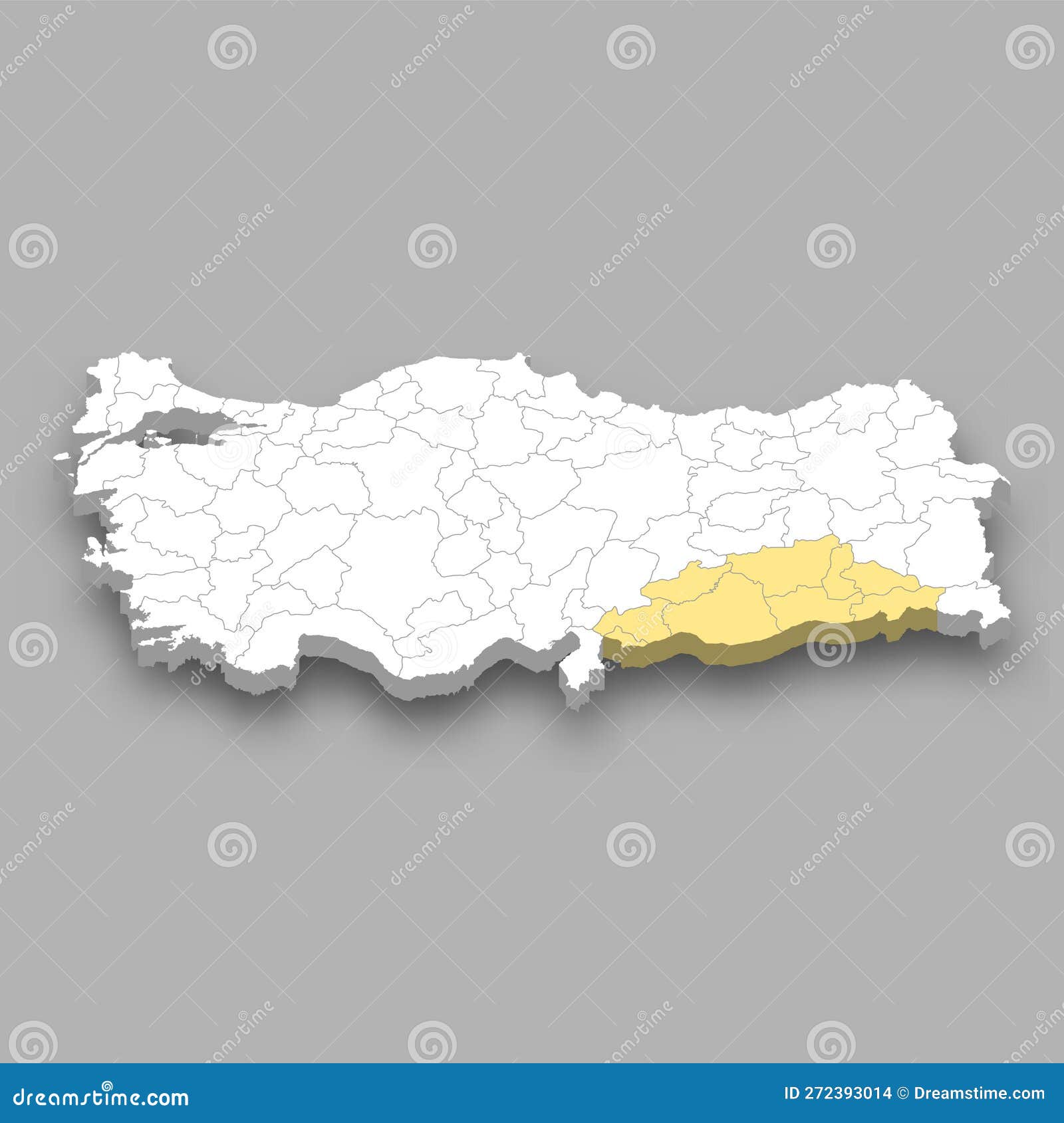 Southeastern Anatolia Region Location within Turkey Map Stock ...