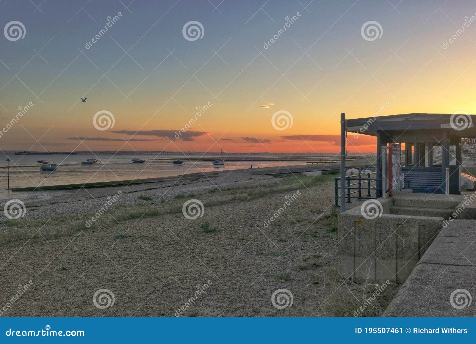 Southend on Sea sunset stock image. Image of southend - 195507461