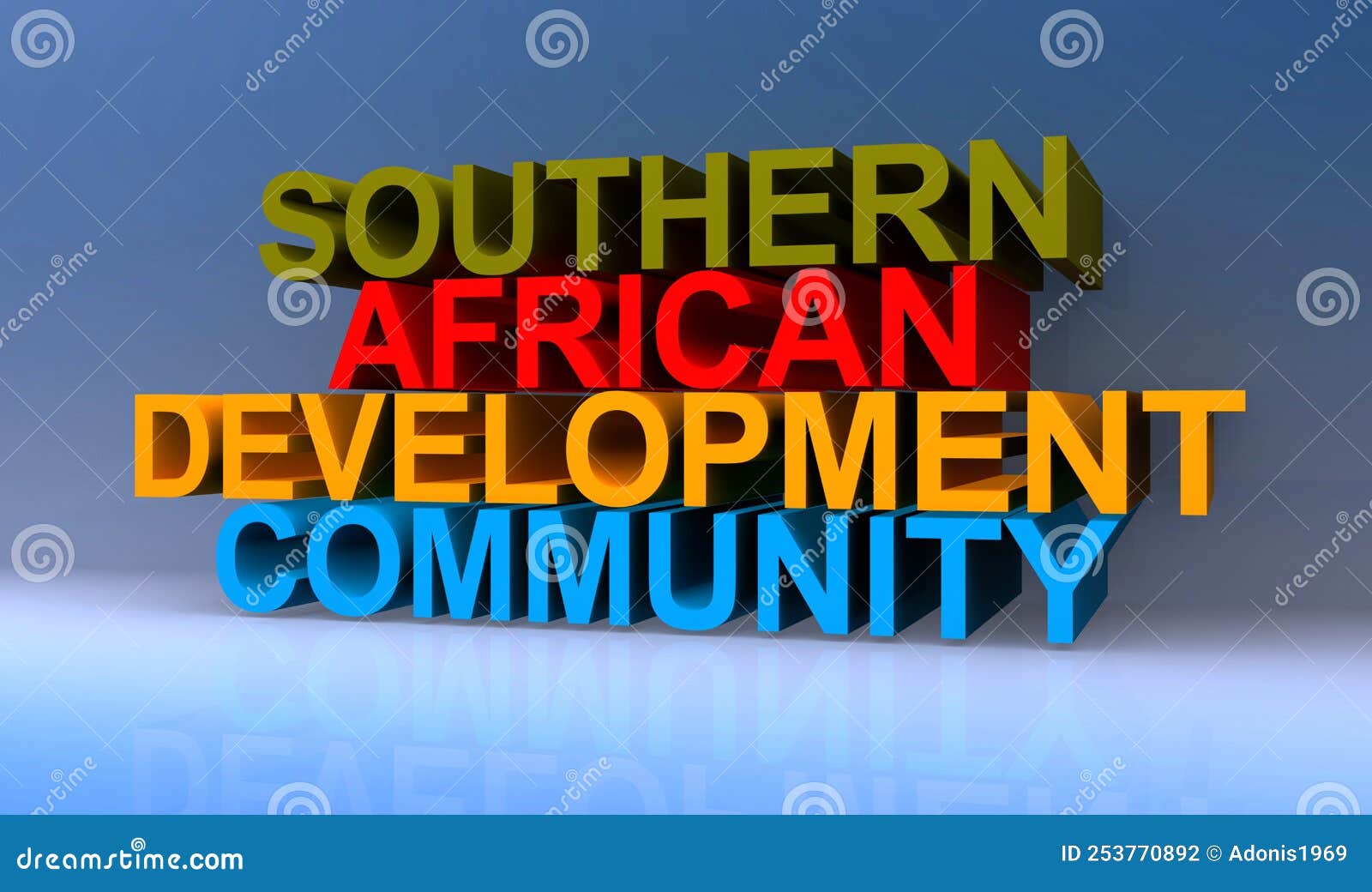 Southern African Development Community On Blue Stock Illustration