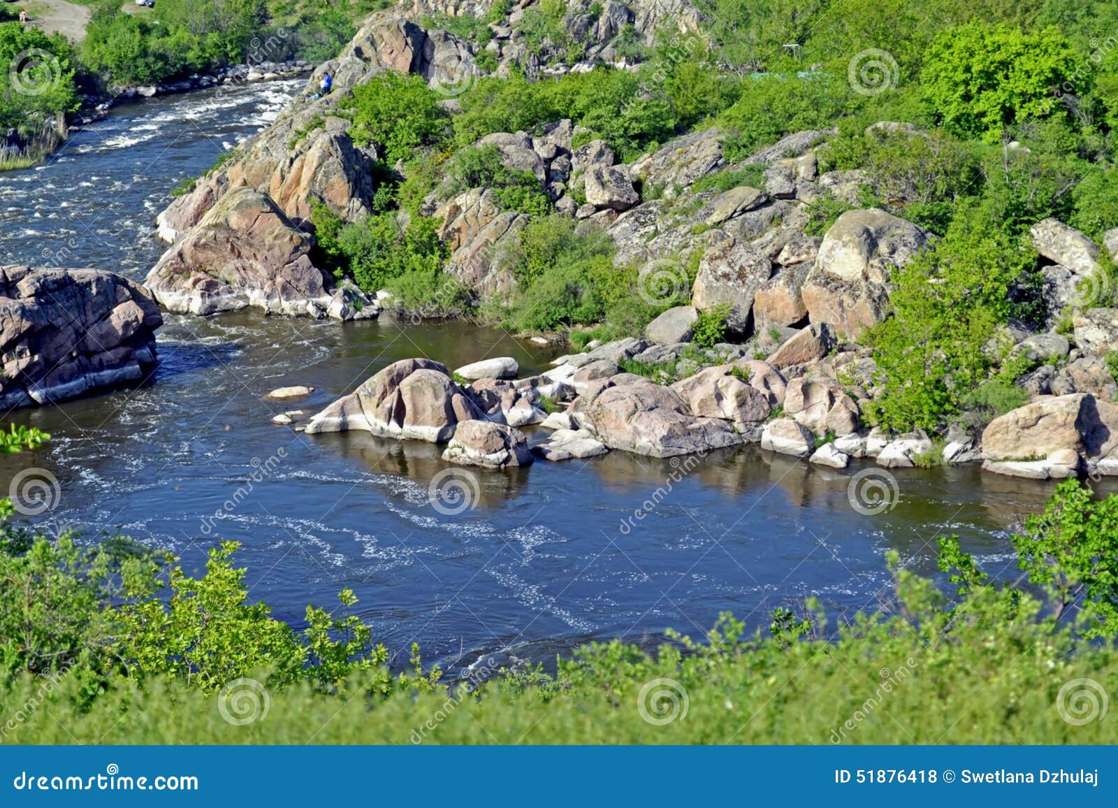 Southern Bug River. Spring Day. Stock Photo - Image of shrub, trees ...