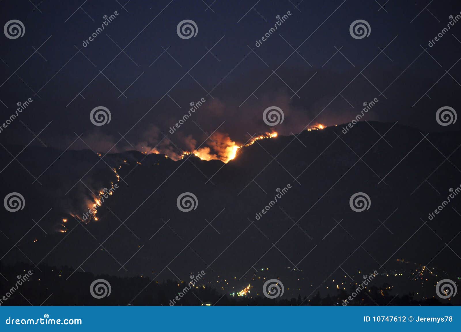 Southern California Station Fire at Night Editorial Photography - Image ...