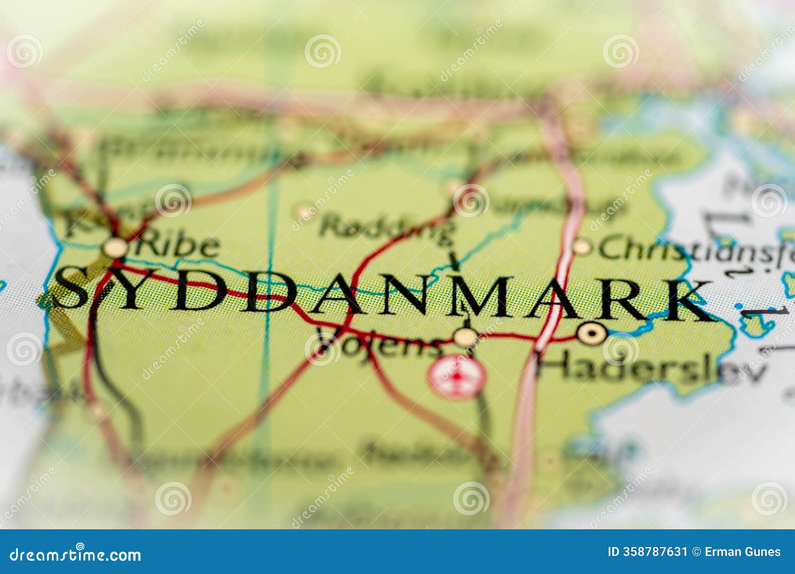 Southern Denmark Highlighted on a World Map Stock Image - Image of ...