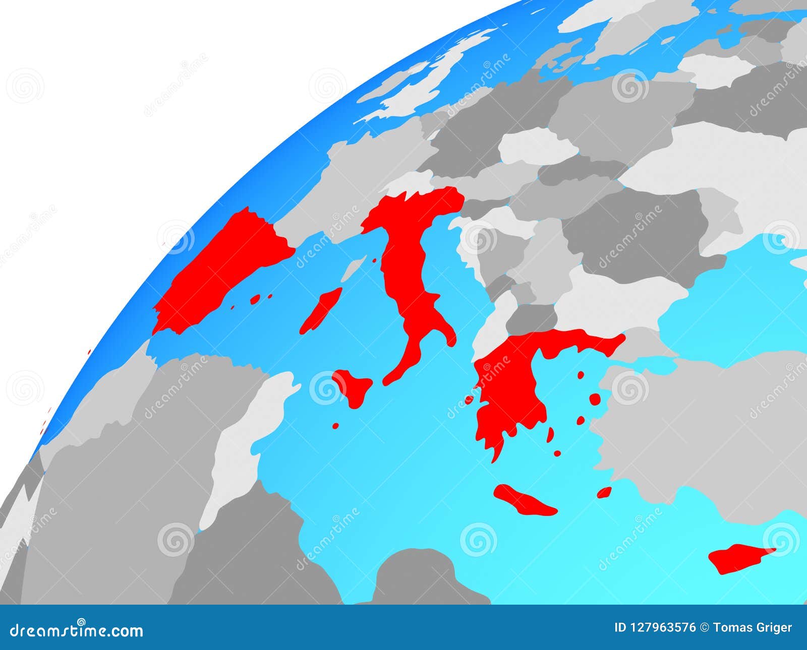 Southern Europe En El Globo Stock de ilustración - Ilustración de ...