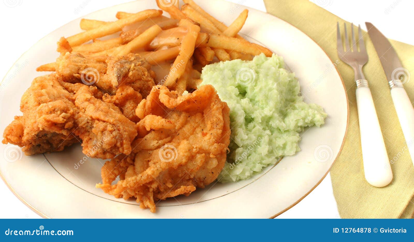 Southern Fried Chicken Dinner Stock Photo - Image of fast, delicious ...