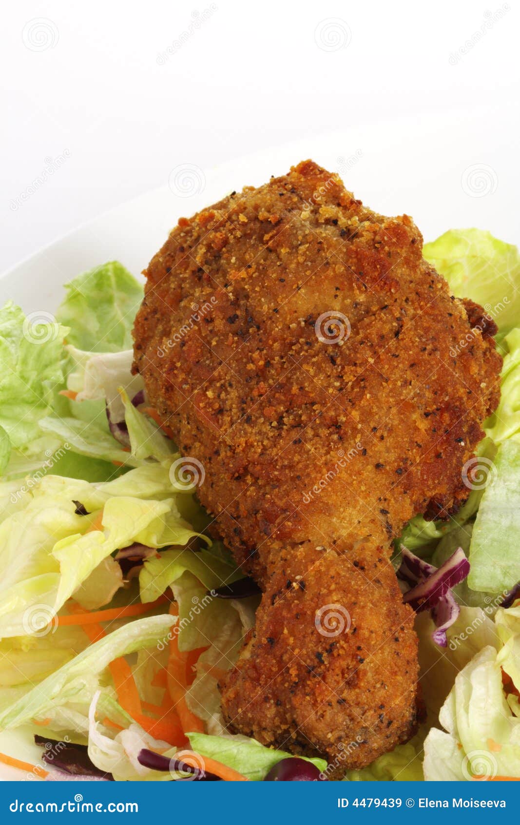 Southern Fried Chicken on Salad Plate Stock Image - Image of four, food ...