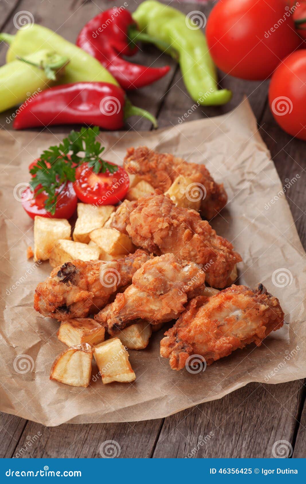 Southern Fried Chicken Wings Stock Image - Image of vertical, meat ...