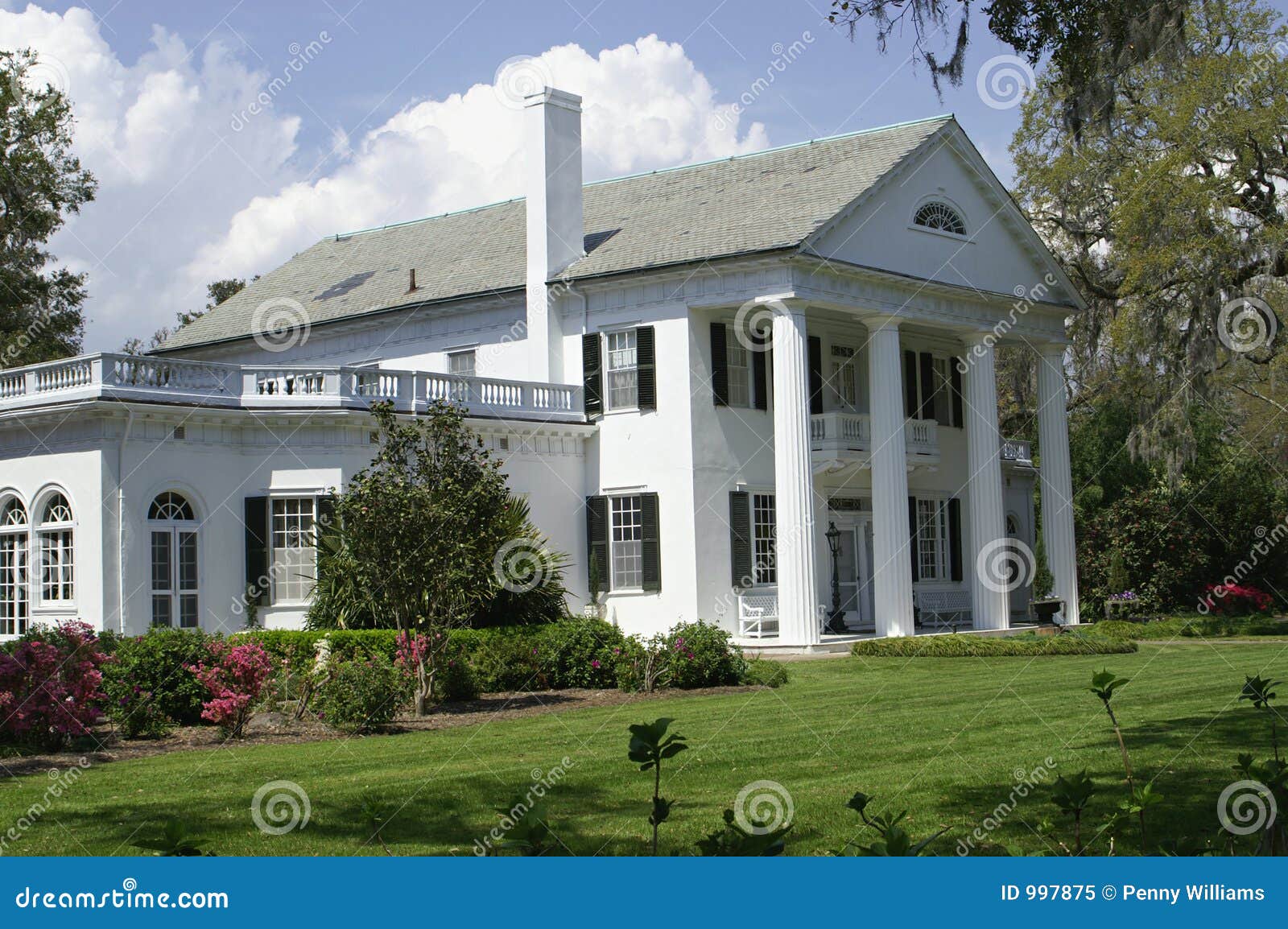 Southern house stock image. Image of columns, plantation - 997875