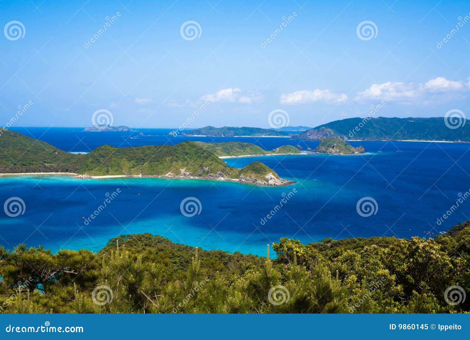Southern Japanese Islands from Above Stock Image - Image of lagoon ...