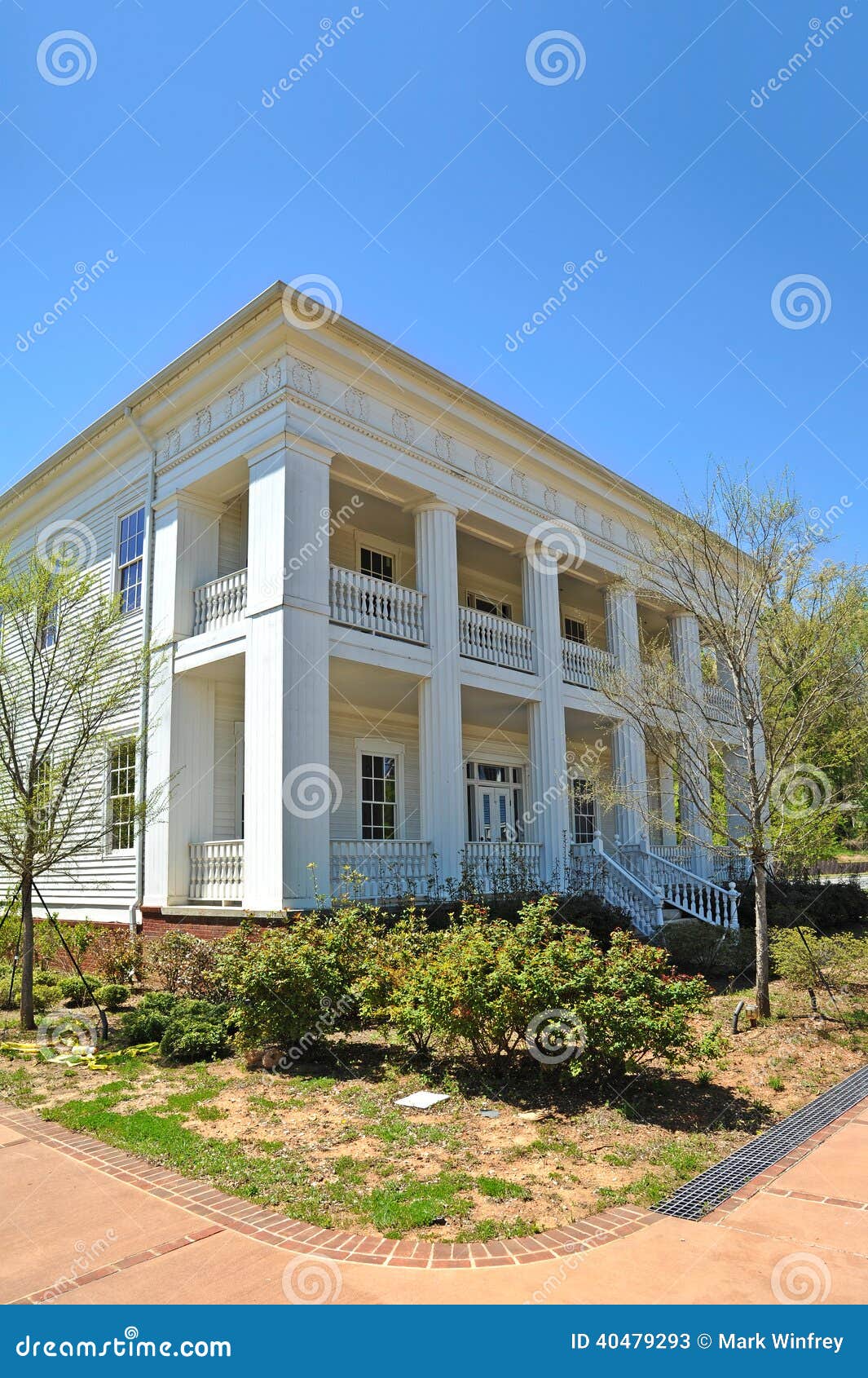 Southern Mansion With Brick Walkway Royalty-Free Stock Photography ...