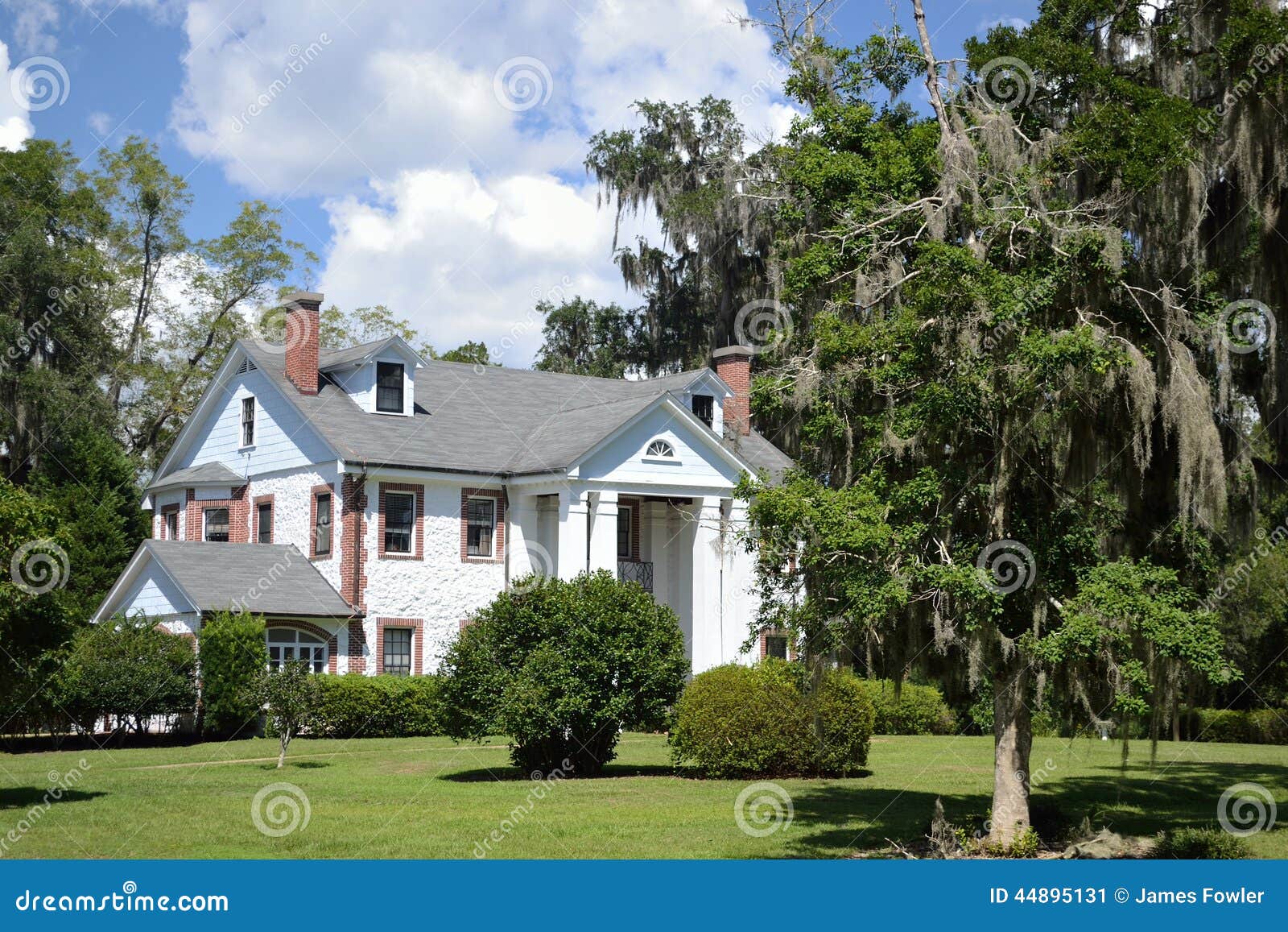 Southern Mansion With Brick Walkway Royalty-Free Stock Photography ...
