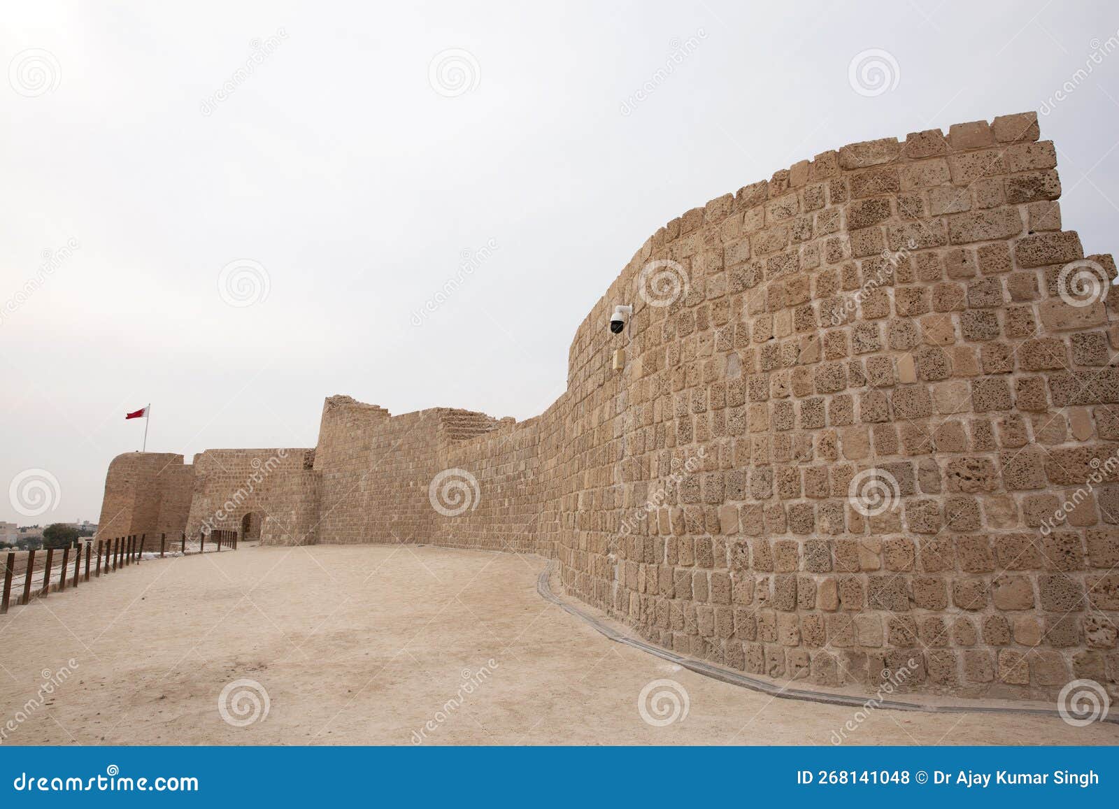 Southern Wall at the Upper Leve of Ancient Bahrain Fort Stock Photo ...
