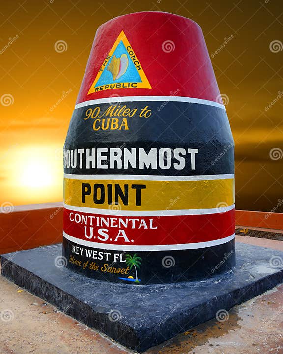 Southernmost Point, Florida Stock Photo - Image of island, landmark ...
