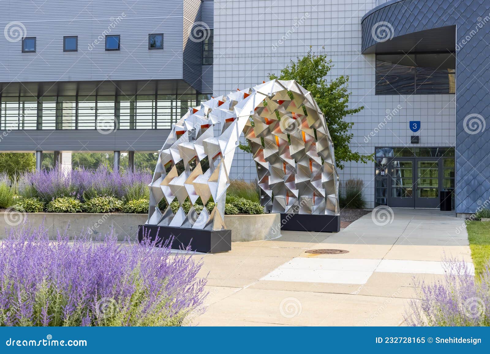 Modern Decorative Structure in Front of Main Building of Lawrence ... Modern Decorative Structure in Front of Main Building of Lawrence ...