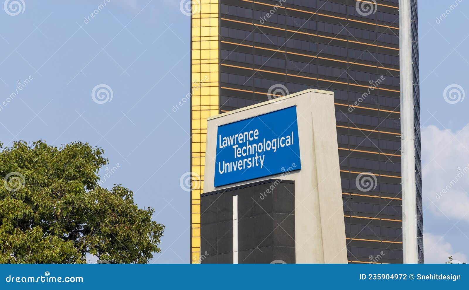 Sign Board of Lawrence Technological University at the Campus Entrance ... Sign Board of Lawrence Technological University at the Campus Entrance ...
