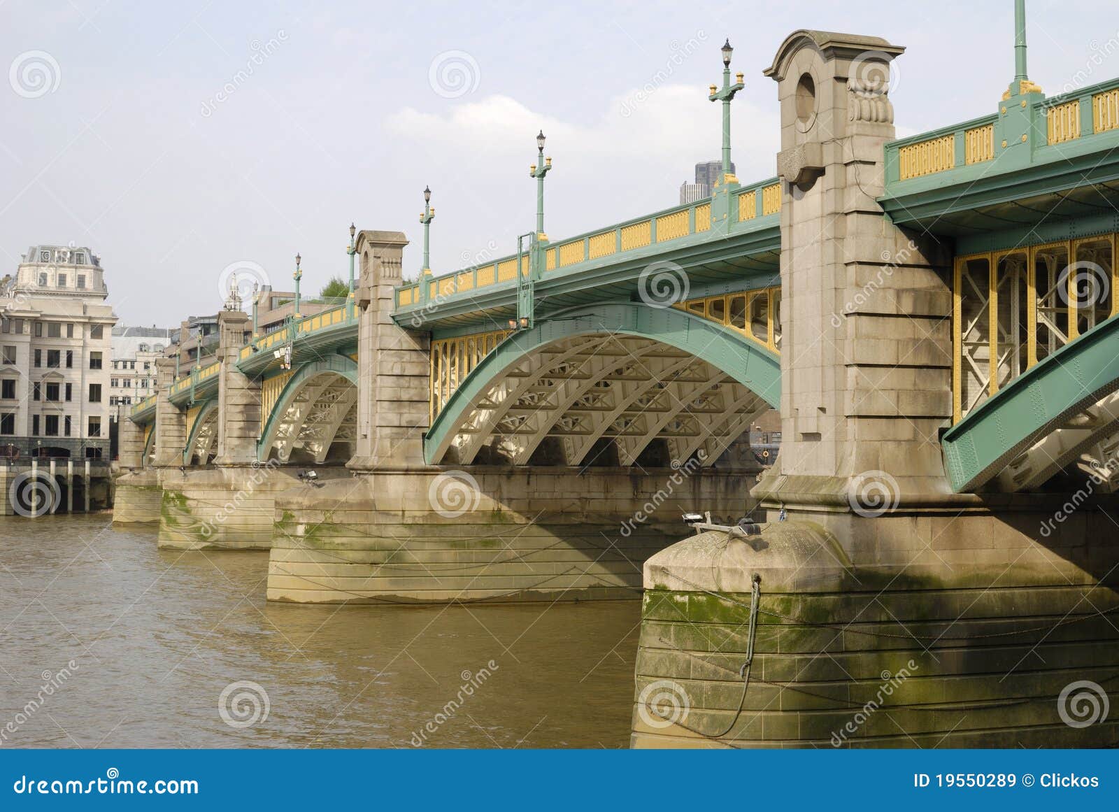 Southwark Bridge. London. England Stock Image - Image of pillar, river ...