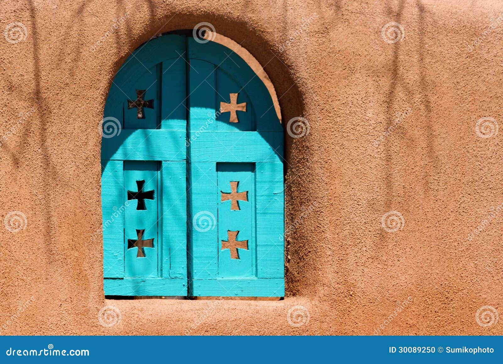 Southwestern Blue Window stock photo. Image of shape - 30089250