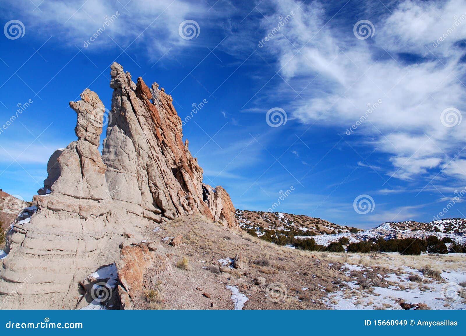 Southwestern Sky and Rock Formations Stock Image - Image of outdoor ...