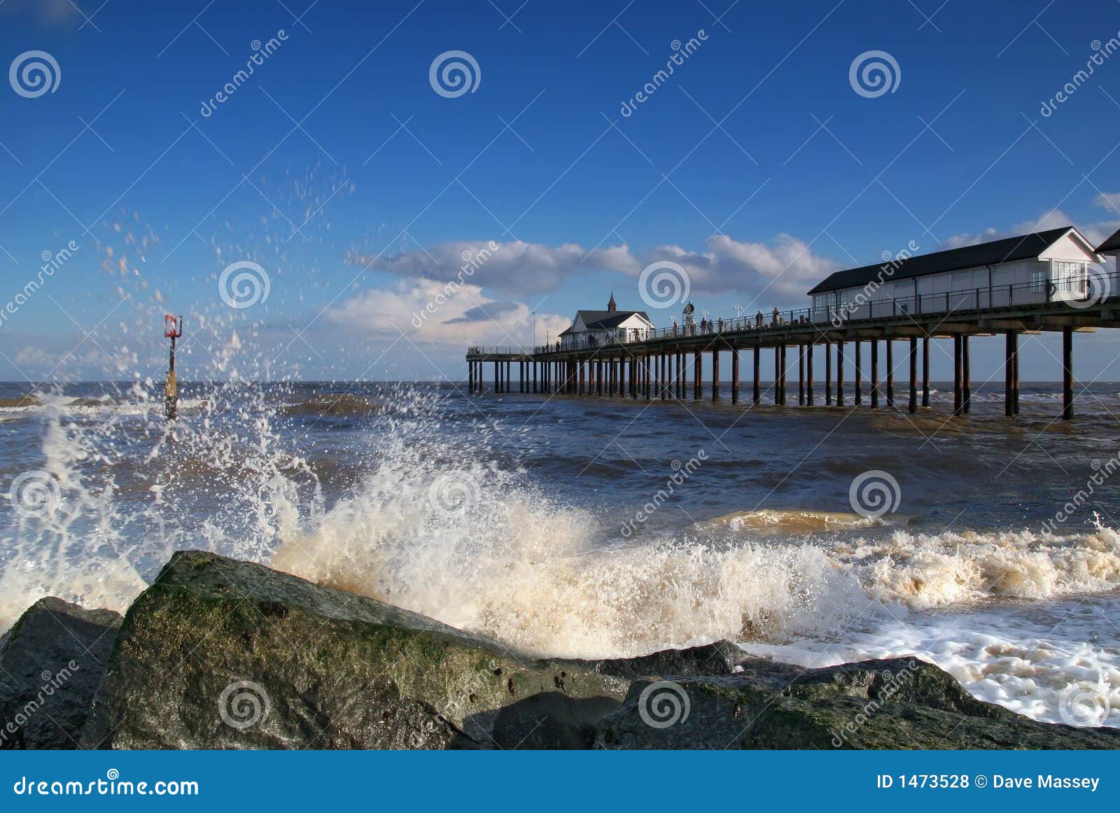 Southwold Pier with Splash stock photo. Image of suffolk - 1473528