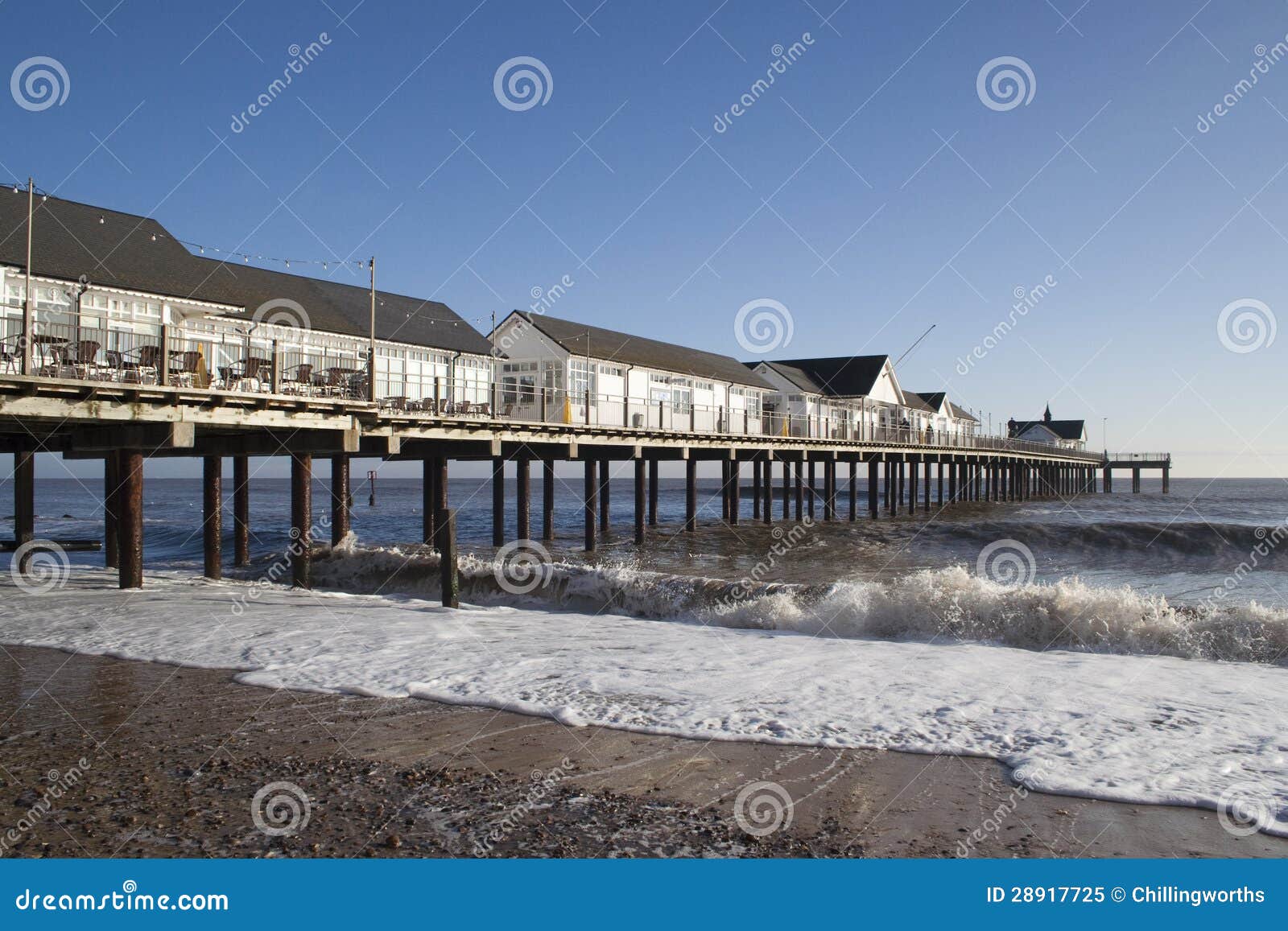Southwold Pier, Suffolk, England Stock Image - Image of suffolk, blue ...