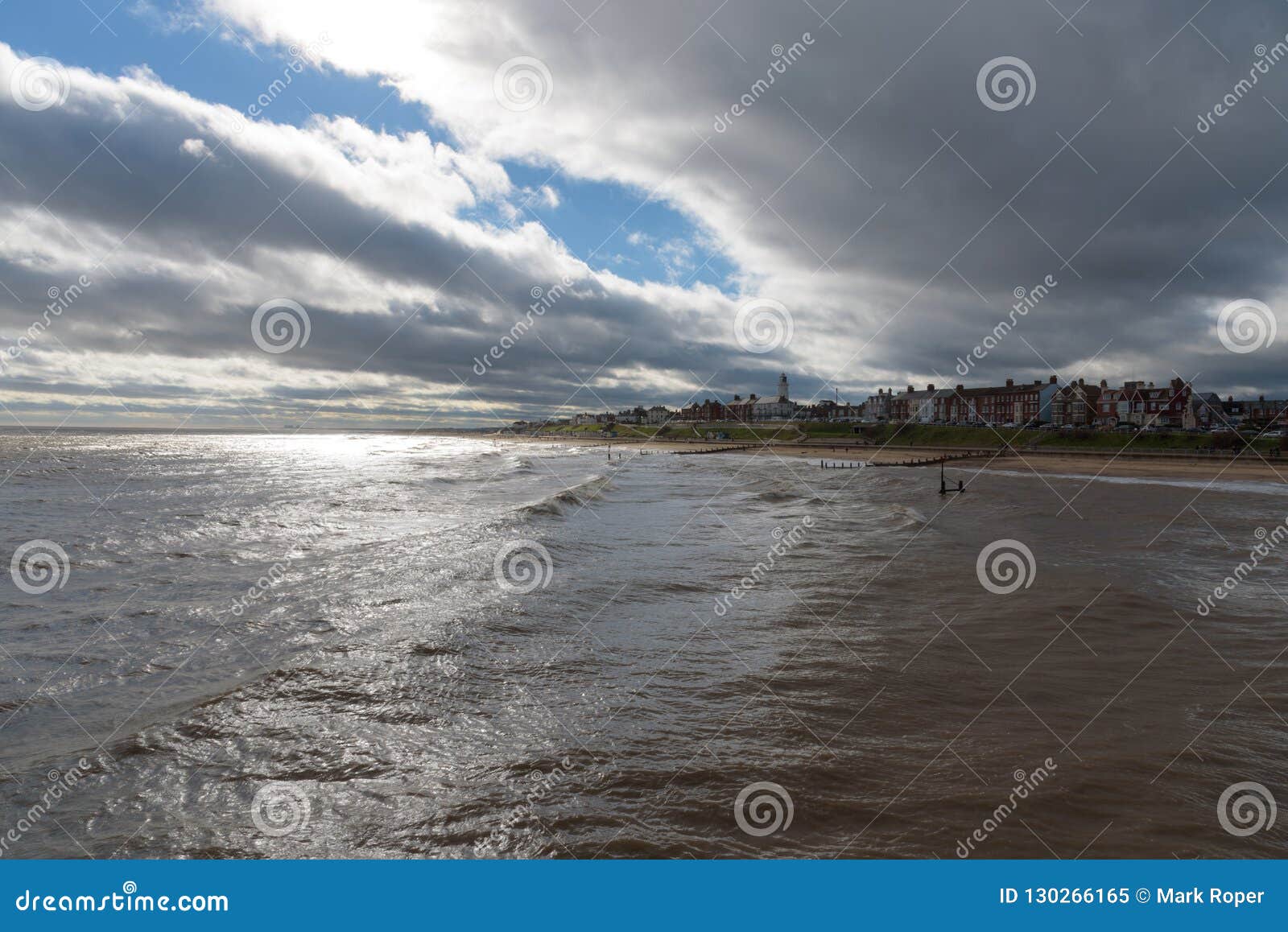 Southwold Seafront with Contrasting Sky Stock Image - Image of ...