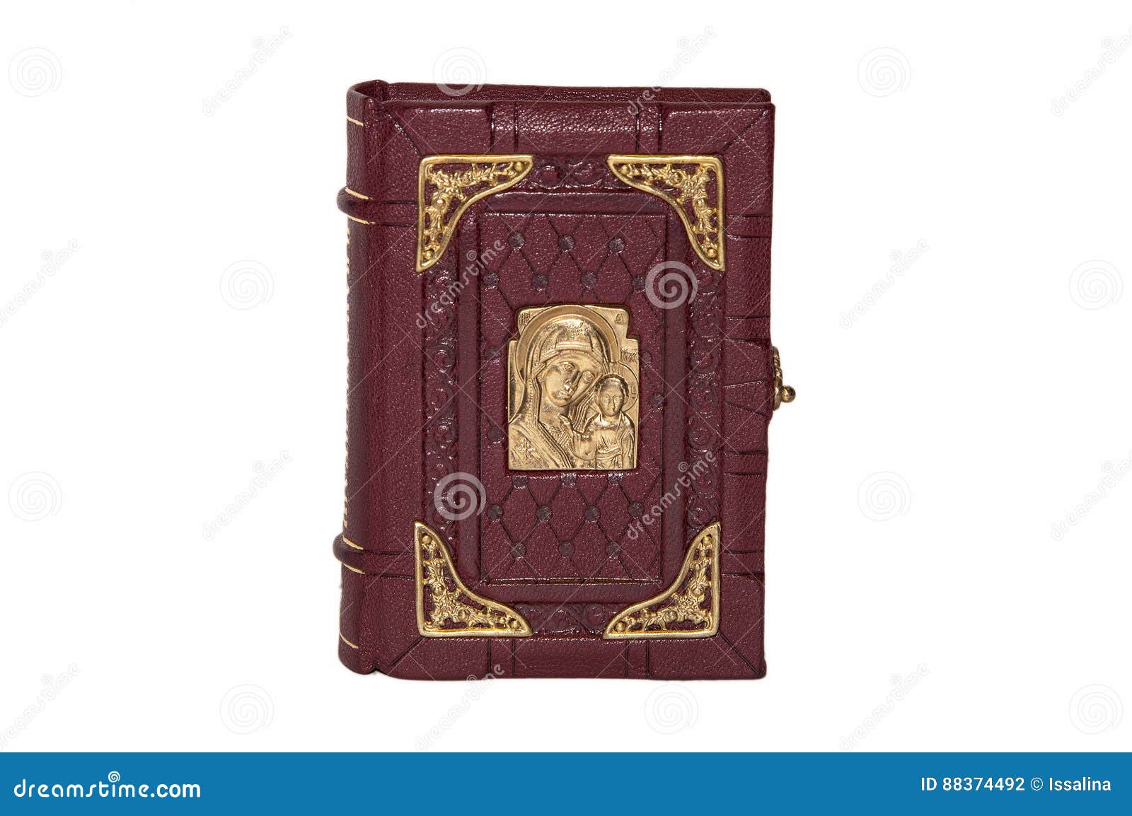 Souvenir Book in Leather Cover Stock Photo - Image of isolated, holy ...