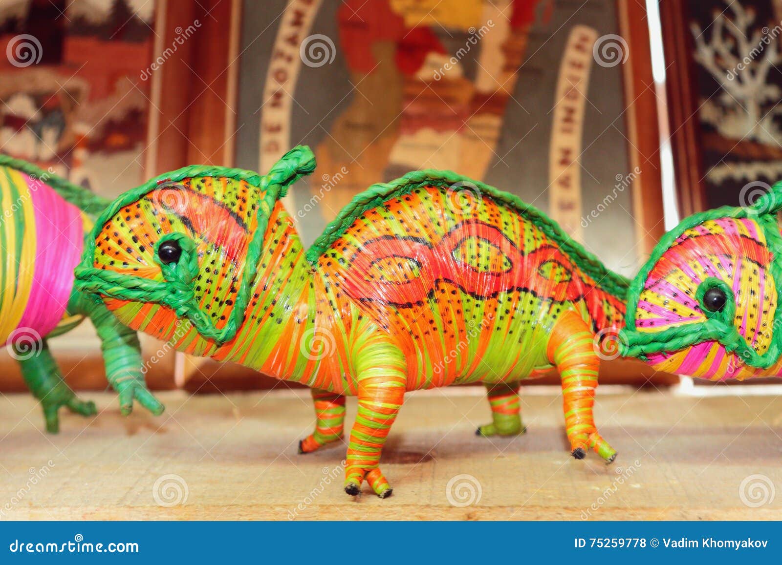 Souvenir Chameleon. Toamasina, Madagascar Editorial Stock Photo - Image ...