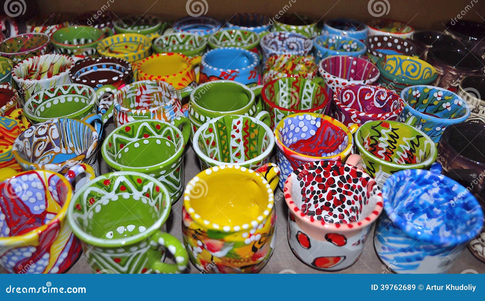 Souvenir Cups at Sales Area Stock Image - Image of merchandise, sales ...