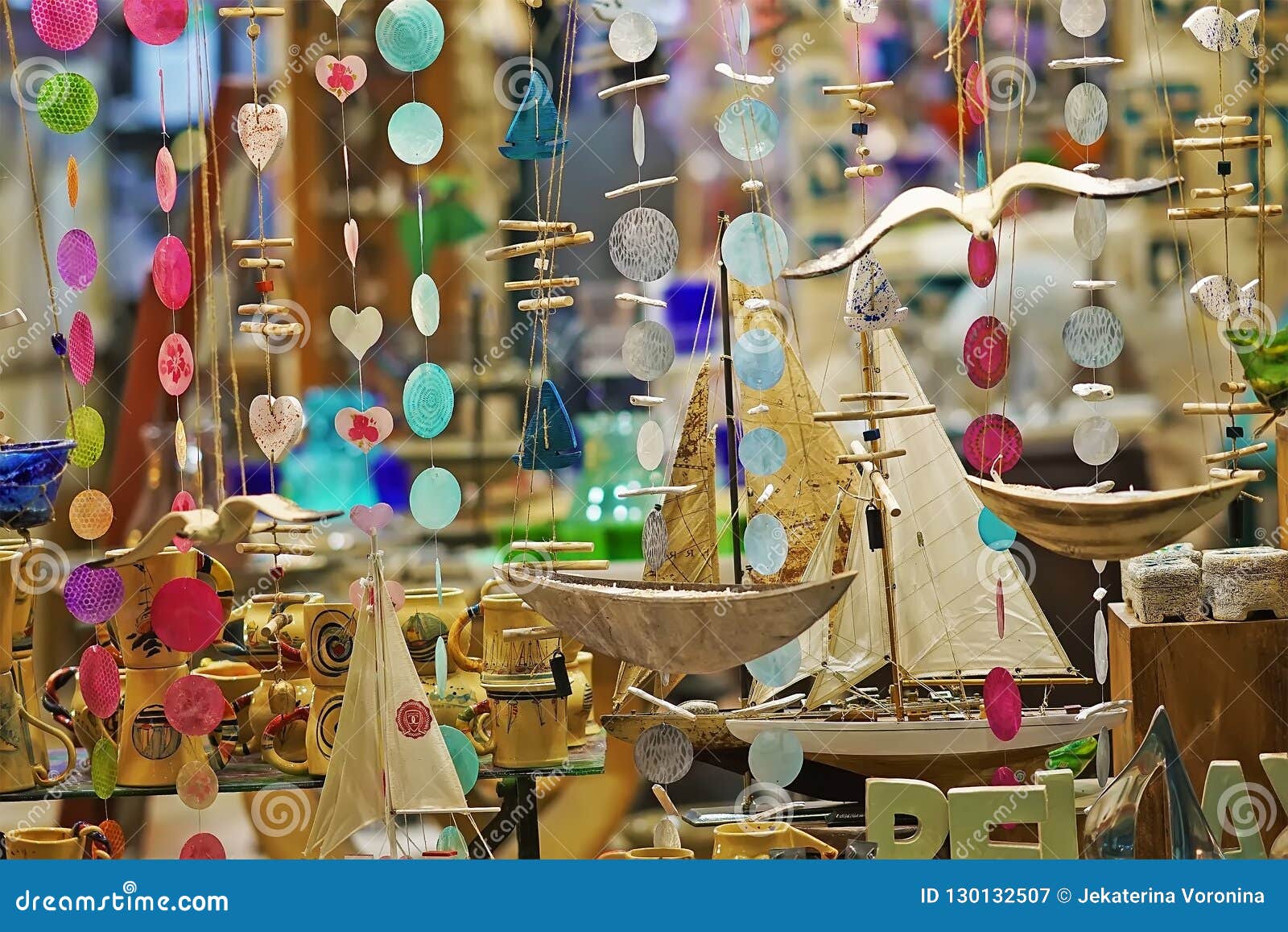 Souvenir Shop Window on the Marine Theme Stock Image - Image of antique ...