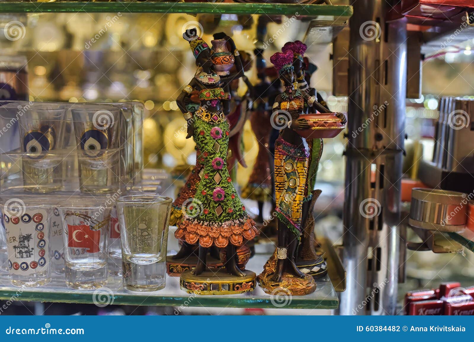 Souvenirs - Stack for Alcohol and Figurines Stock Photo - Image of ...