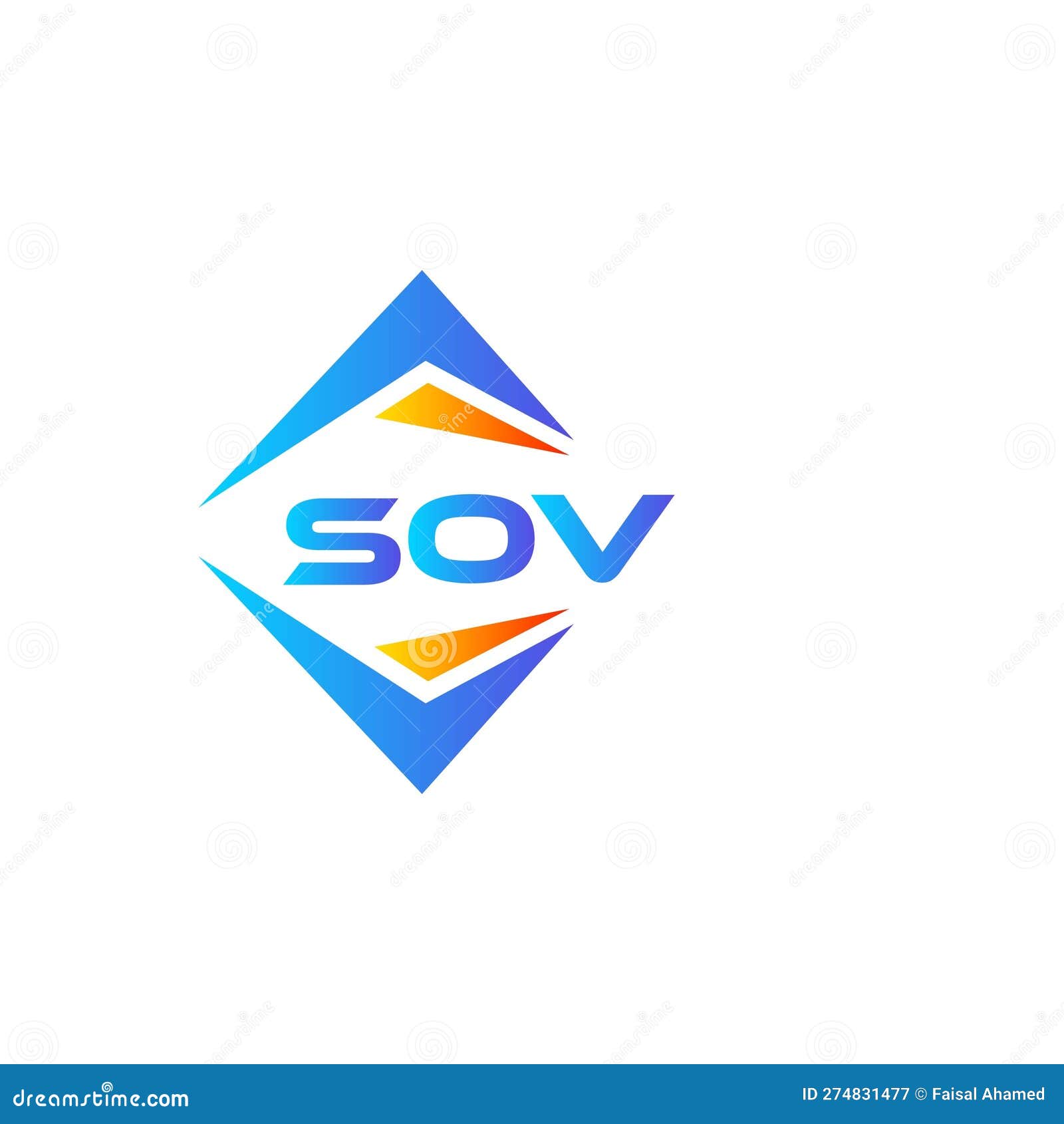 SOV Abstract Technology Logo Design on White Background. SOV Creative ...