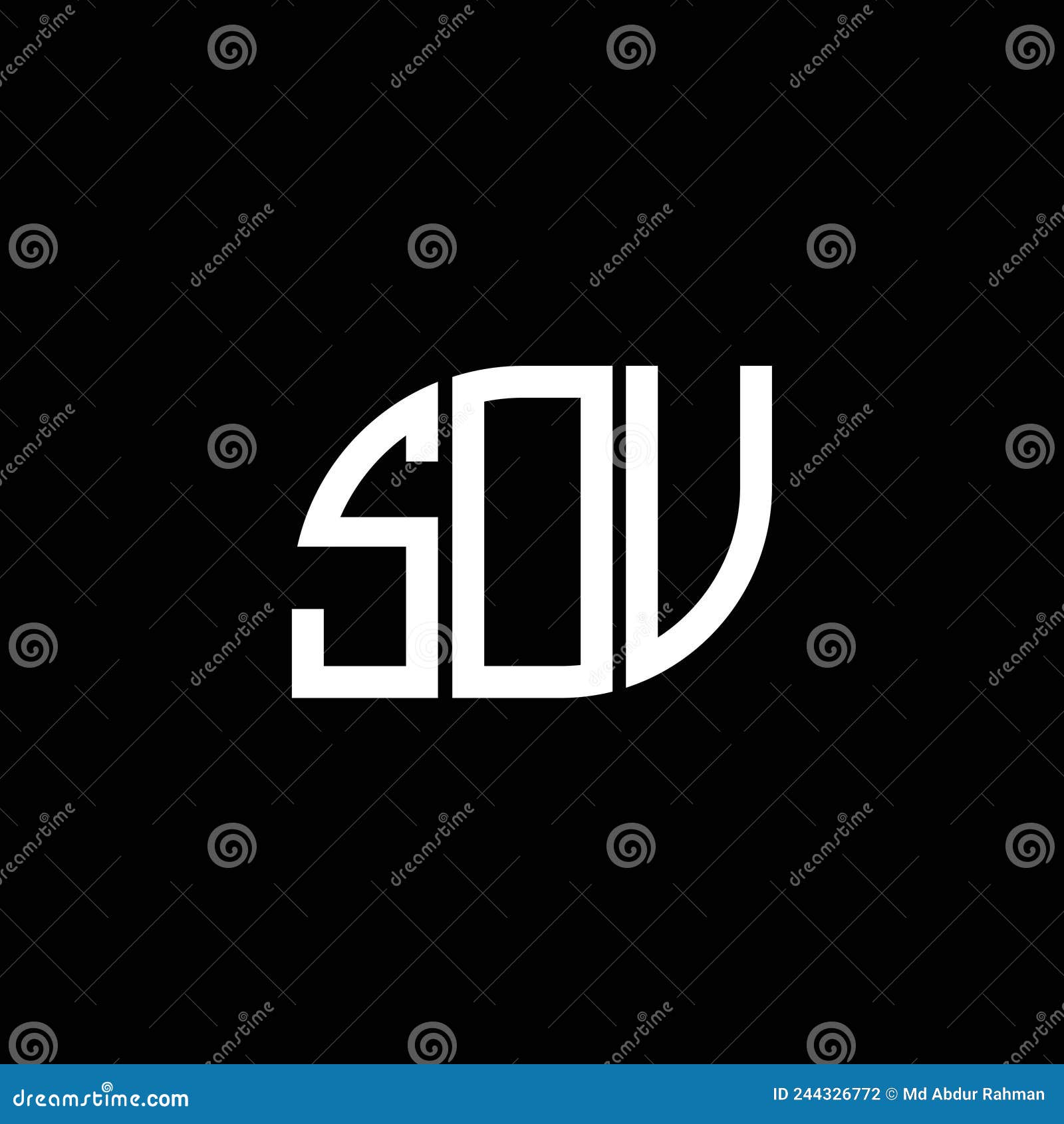 SOV Letter Logo Design on Black Background. SOV Creative Initials ...