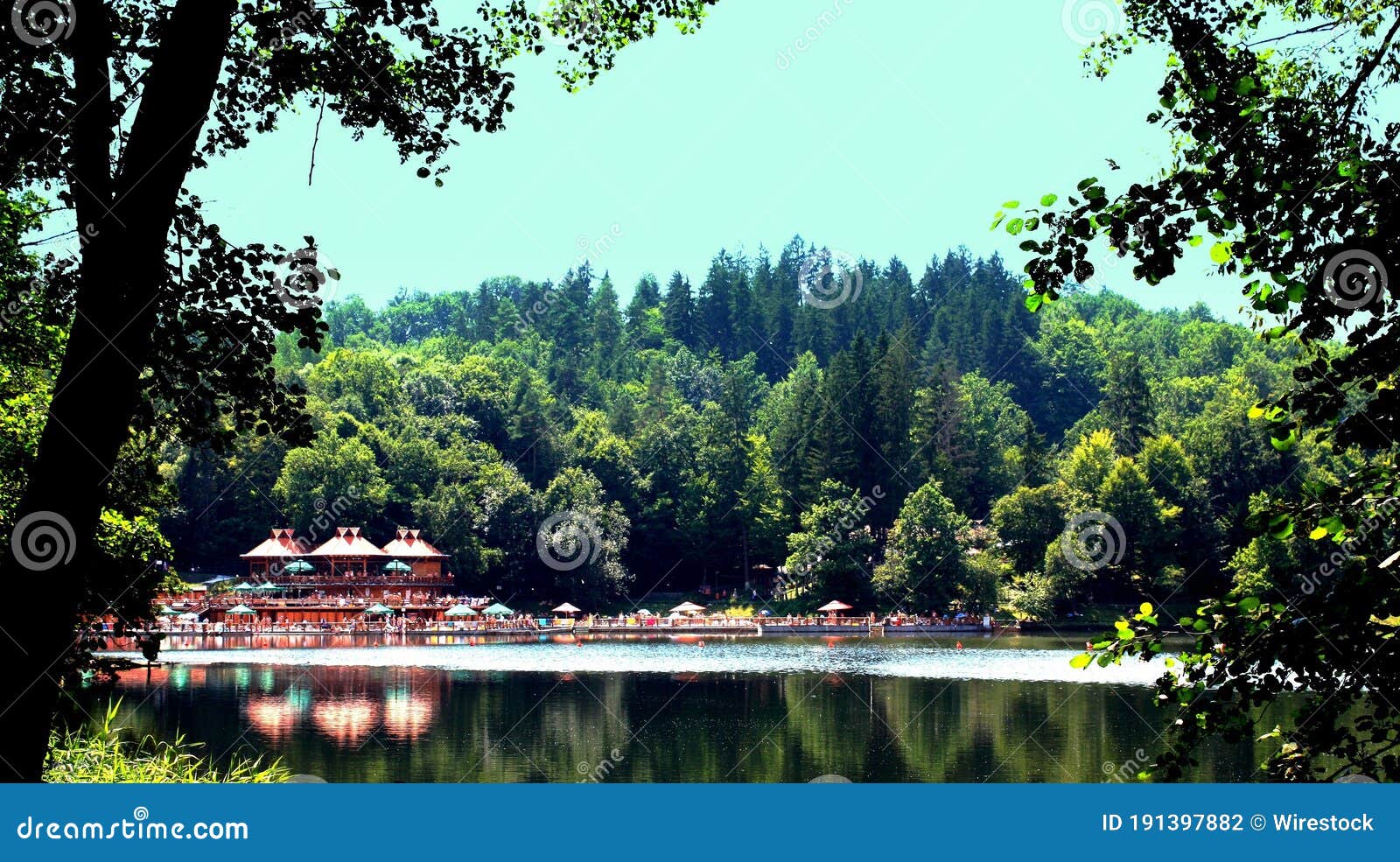 Sovata Resort Near the Bear Lake in Romania with a Forest in the ...
