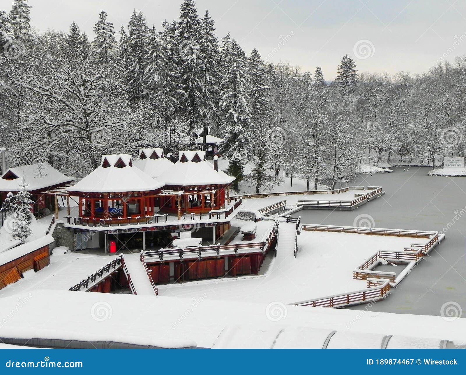 Sovata Resort Near the Bear Lake in Romania in Winter Stock Image ...