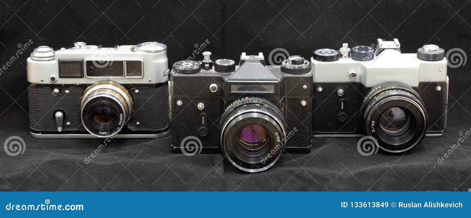 Soviet Analog Cameras are Ready To Work Stock Image - Image of optical ...