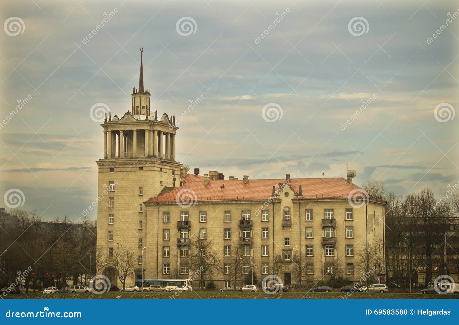 Soviet Architecture With Columns And Soviet Symbols Editorial Image ...