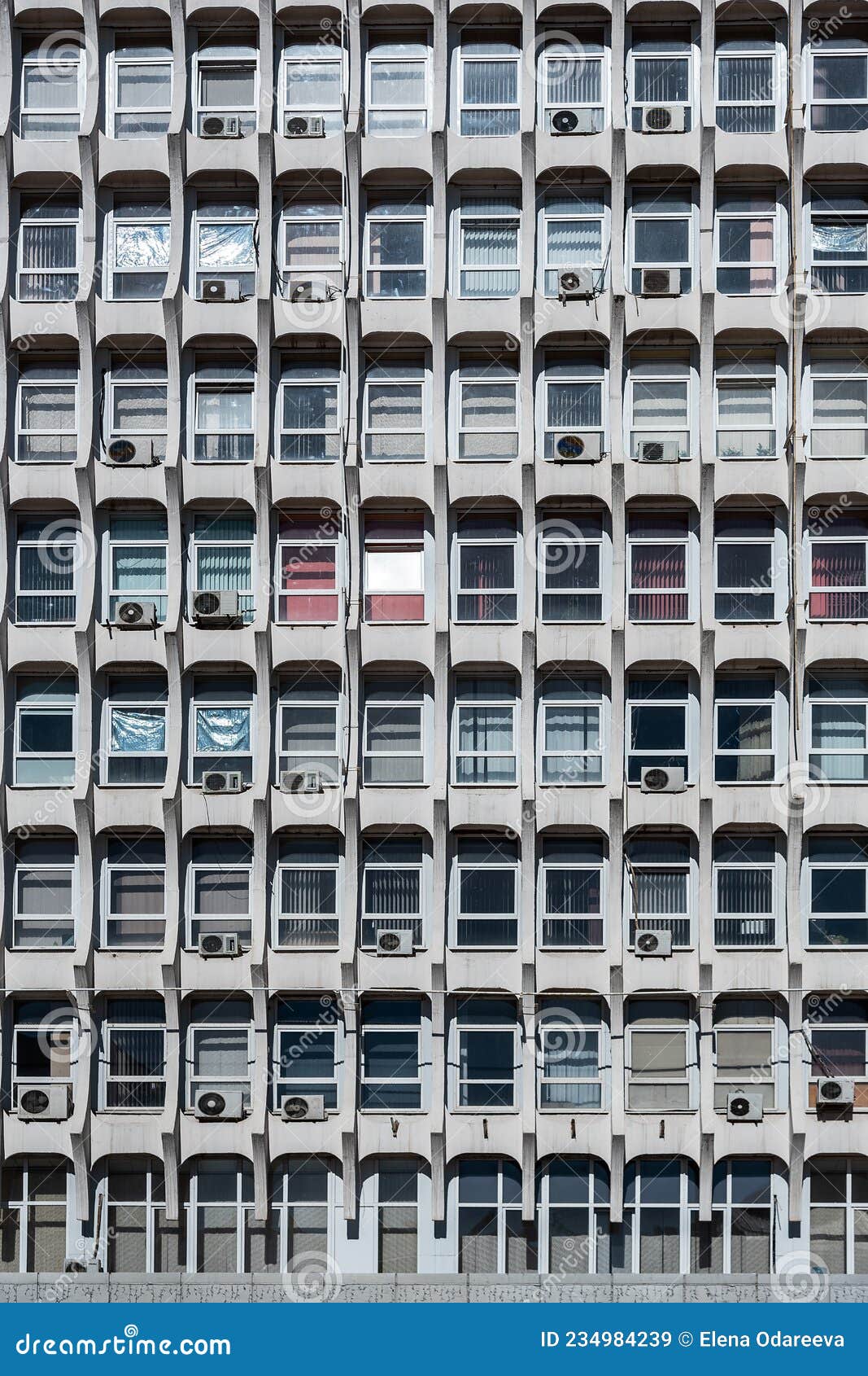 Soviet Architecture. Facade of Gray Building with Windows Stock Image ...