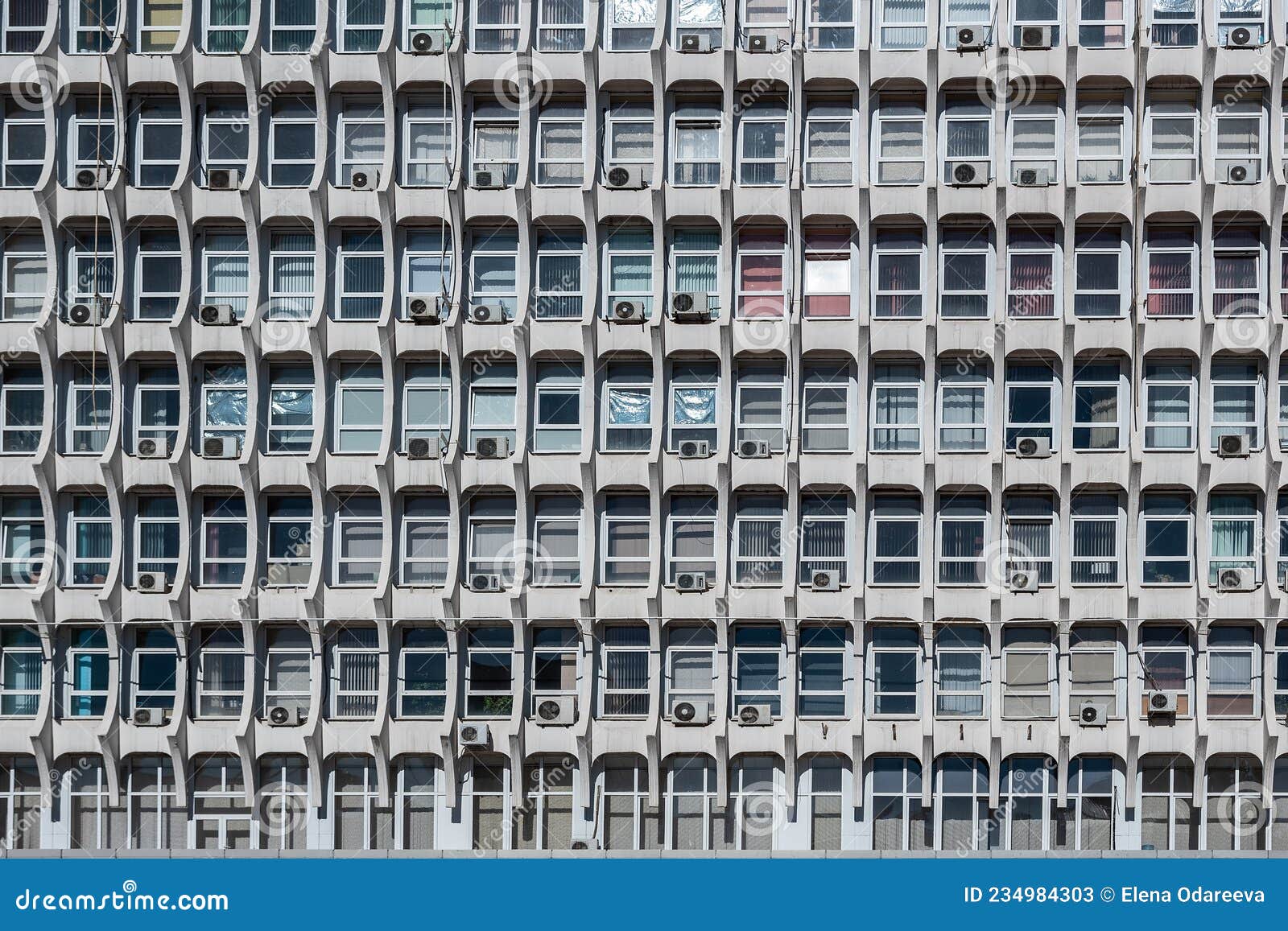 Soviet Architecture. Facade of Gray Building with Windows Stock Image ...